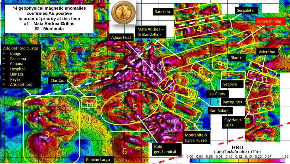Morocota Gold confirms 14 Gold Positive Geophysical Anomalies and ...